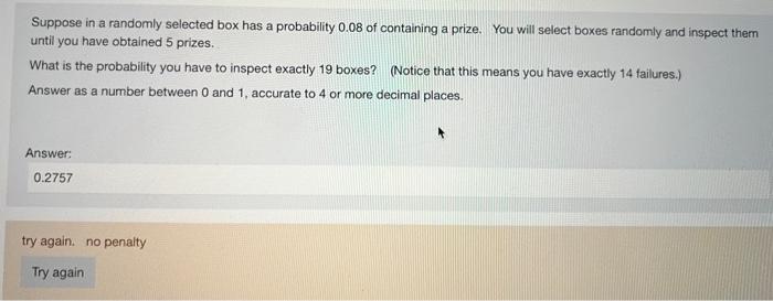 Solved Suppose in a randomly selected box has a probability | Chegg.com
