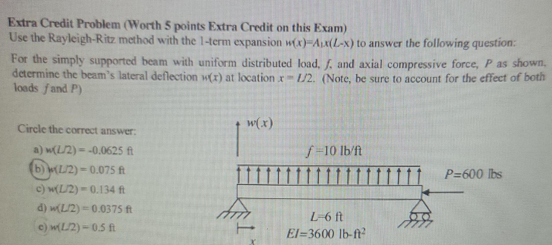 Solved Extra Credit Problem (Worth 5 points Extra Credit on | Chegg.com