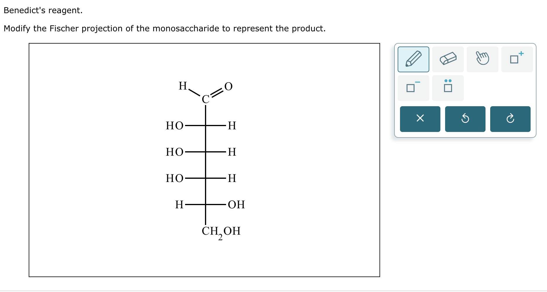 Benedict's reagent.Modify the Fischer projection of | Chegg.com