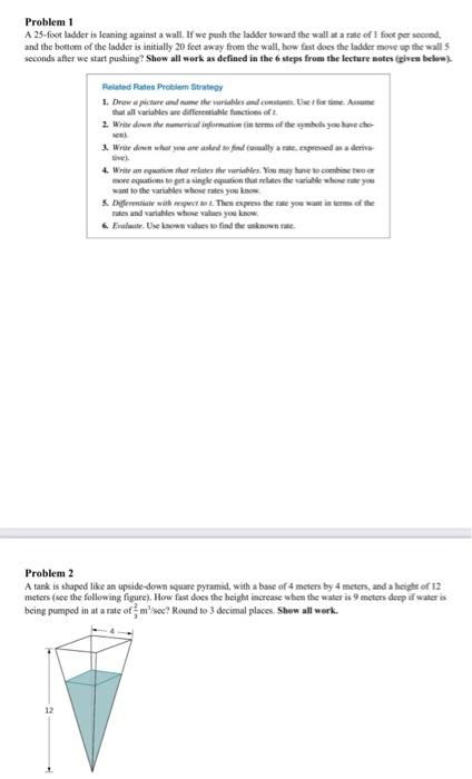 Solved Problem 2 A tank is shaped like an upside-down square | Chegg.com