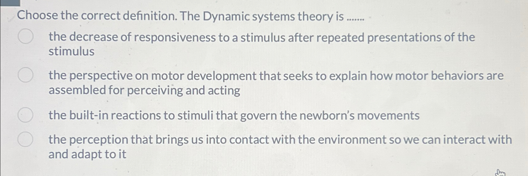 Solved Choose the correct definition. The Dynamic systems | Chegg.com