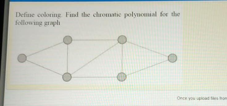 Solved Define coloring Find the chromatic polynomial for the | Chegg.com