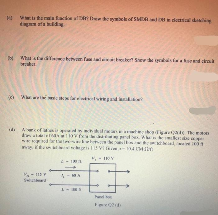 Solved (a) What is the main function of DB? Draw the symbols | Chegg.com