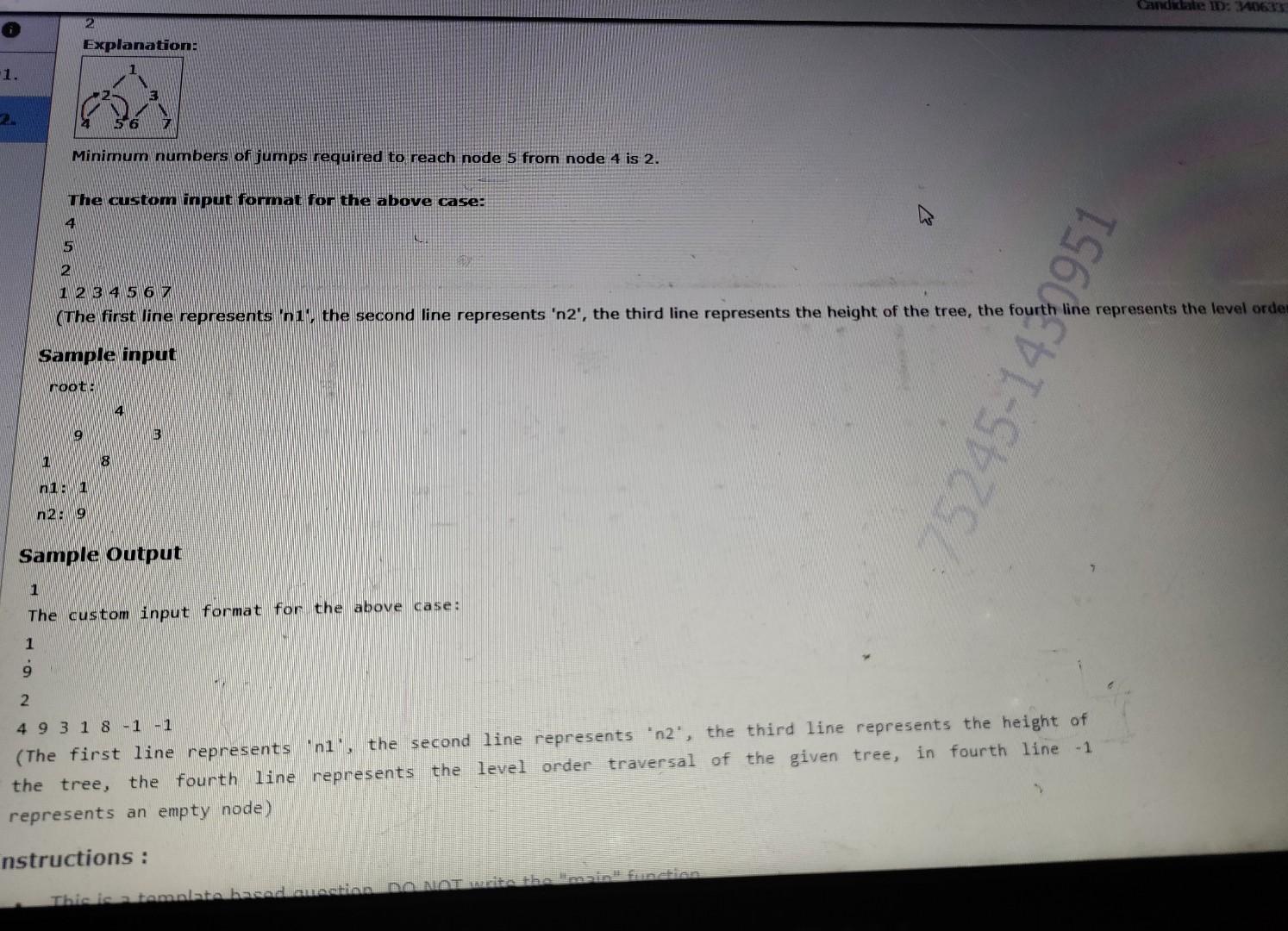 Solved Problem Statement A binary tree is represented by the | Chegg.com