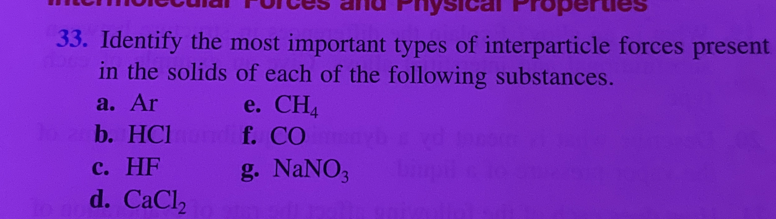 Solved Identify the most important types of interparticle | Chegg.com