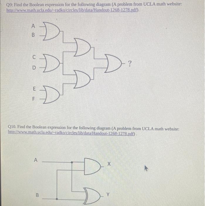 Solved Q9: Find the Boolean expression for the following | Chegg.com