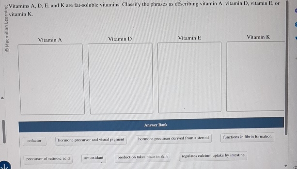 Solved C Vitamins A, ﻿D, ﻿E, ﻿and K are fat-soluble | Chegg.com