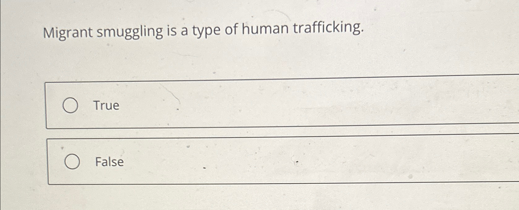 Solved Migrant smuggling is a type of human | Chegg.com