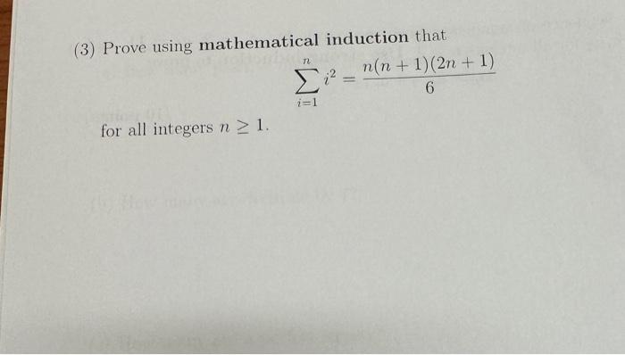Solved (3) Prove using mathematical induction that | Chegg.com