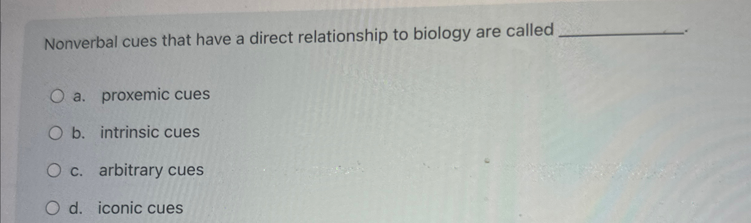 Solved Nonverbal cues that have a direct relationship to | Chegg.com