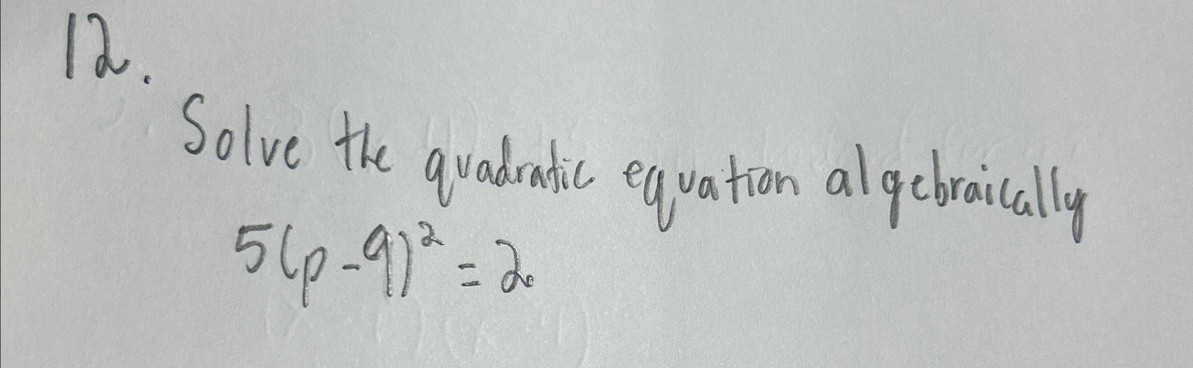 Solved 12Solve the quadratic equation al | Chegg.com