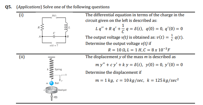 Solved Q5. (Applications) ﻿Solve one of the following | Chegg.com