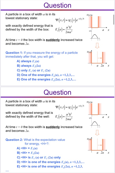 Solved Question The wave function of a particle in a box is | Chegg.com