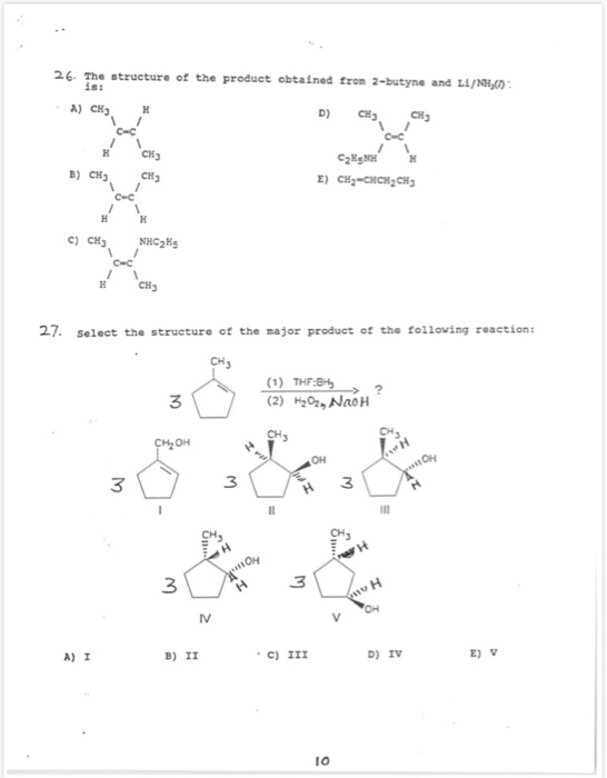 Solved 26. The structure of the product obtained from | Chegg.com