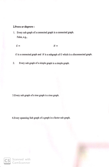 Exercise 6 From the graph G, find the following sub | Chegg.com
