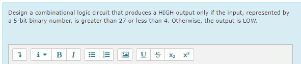 Solved Design a combinational logic circuit that produces a | Chegg.com
