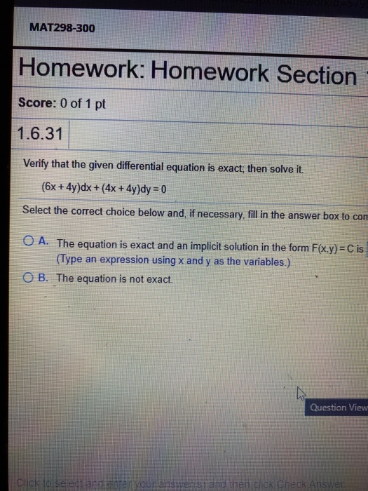 Solved MAT298-300 Homework: Homework Section Score: 0 of 1 | Chegg.com