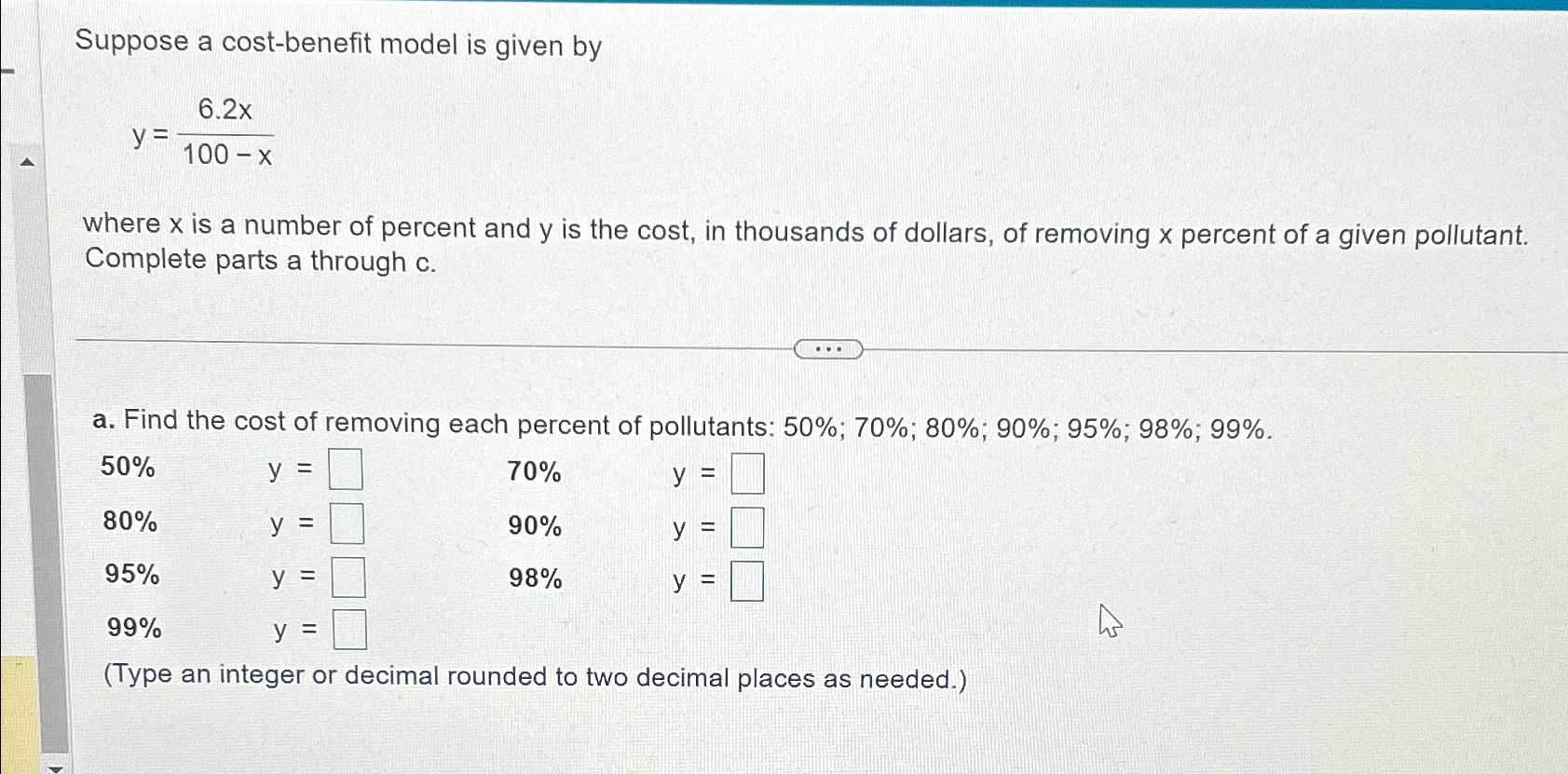Solved Suppose a cost-benefit model is given | Chegg.com