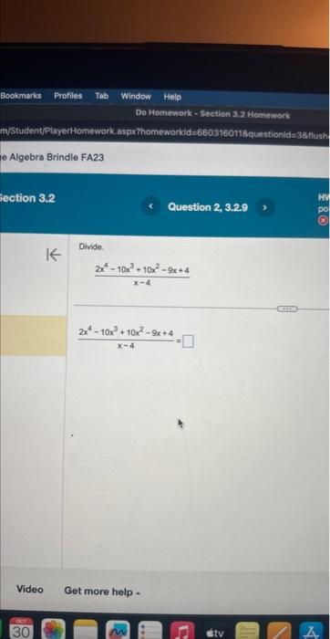 Solved Divide. x−42x4−10x3+10x2−9x+4 x−42x4−10x3+10x2−9x+4= | Chegg.com