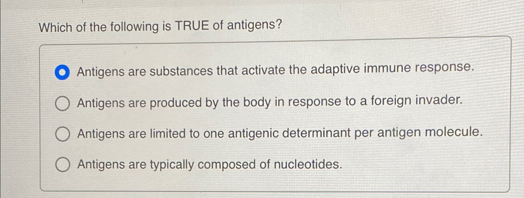 Solved Which of the following is TRUE of antigens?Antigens | Chegg.com