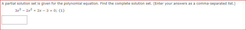 Solved A partial solution set is given for the polynomial | Chegg.com