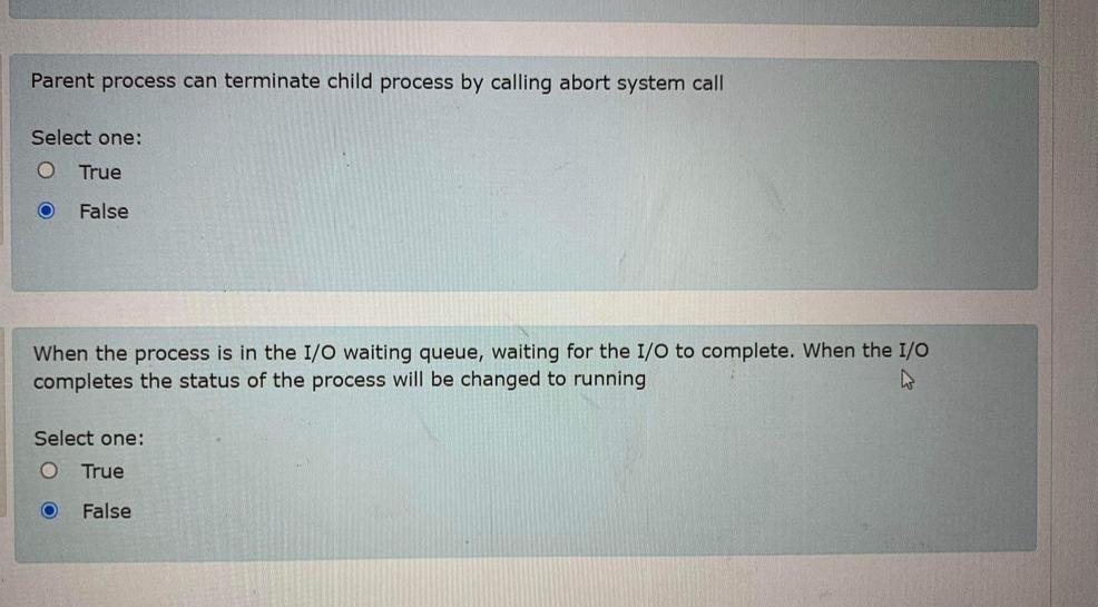 Solved Parent process can terminate child process by calling | Chegg.com
