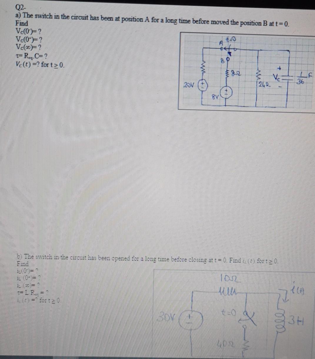 Solved 1- a- Find Leq and Ceq at the terminals of the | Chegg.com