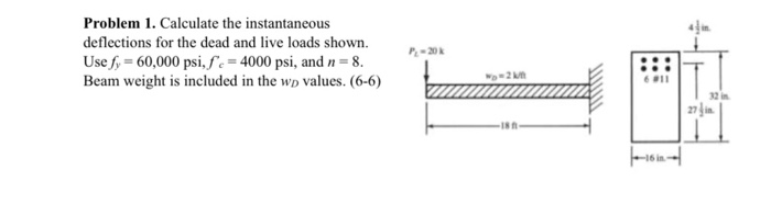 Solved Problem 1. Calculate the instantaneous deflections | Chegg.com