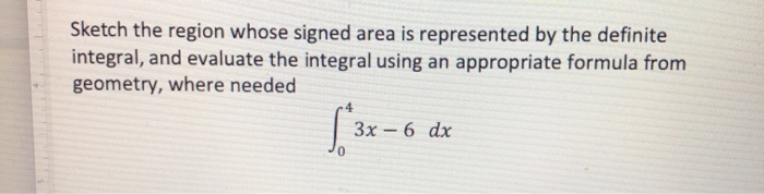 Solved Sketch the region whose signed area is represented by | Chegg.com