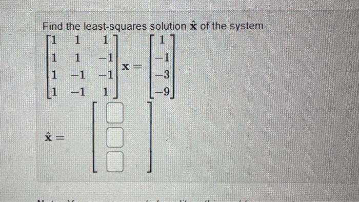 Solved Find the least-squares solution x^ of the system | Chegg.com