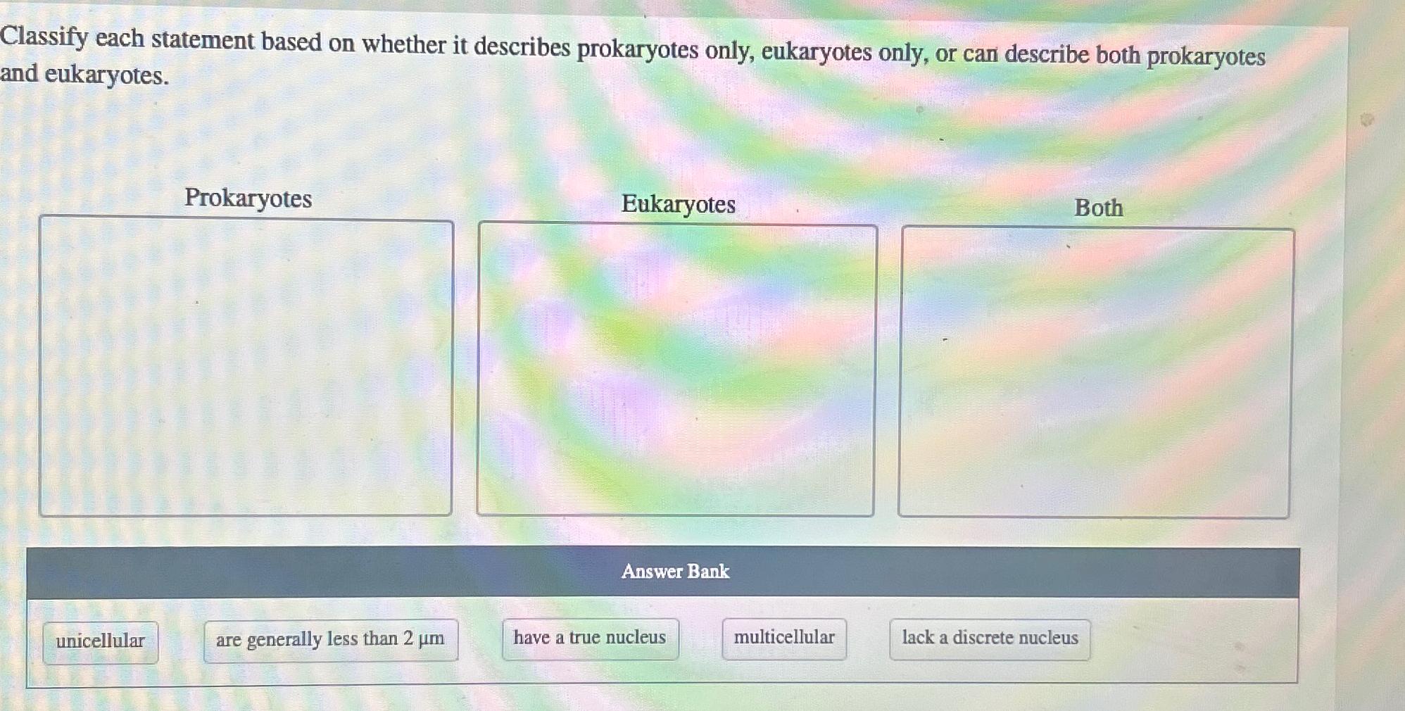 Solved Classify each statement based on whether it describes | Chegg.com