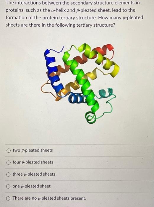 Solved The interactions between the secondary structure | Chegg.com