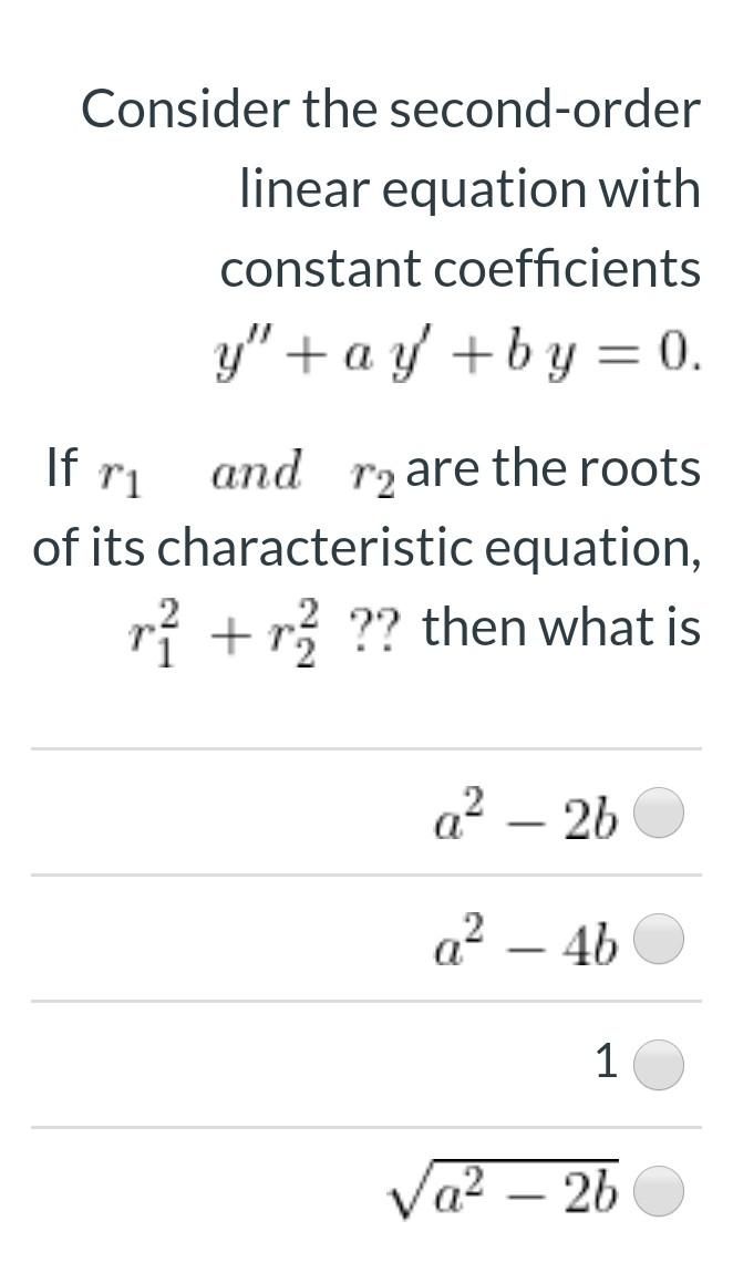 Solved Consider the second-order linear equation with | Chegg.com