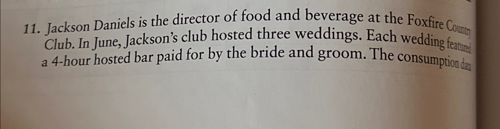 Solved Jackson Daniels is the director of food and beverage | Chegg.com