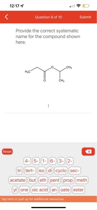 Solved Provide the correct systematic name for the compound | Chegg.com
