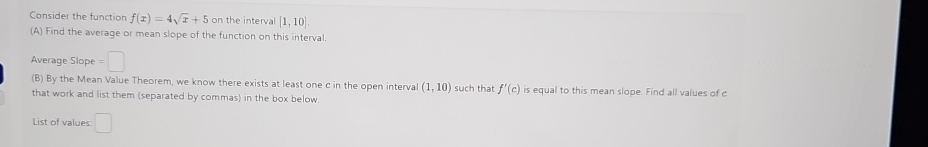 Solved Consider the function f(x)=4x2+5 ﻿on the interval | Chegg.com