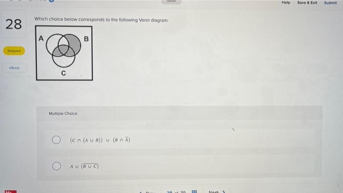 Solved Match each of the given combinations of sets A, B and | Chegg.com