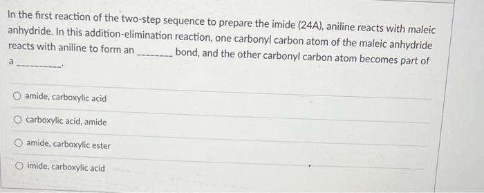 Solved In the first reaction of the two-step sequence to | Chegg.com