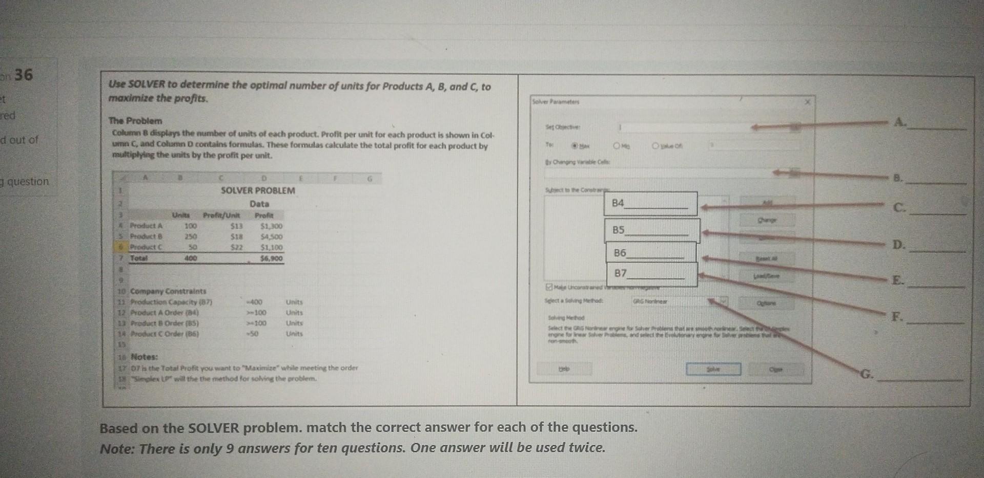 Solved Use SOLVER to determine the optimal number of units | Chegg.com