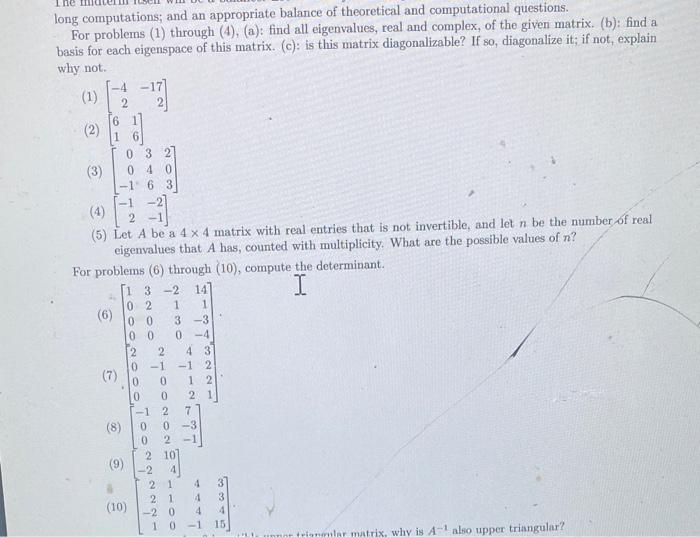 long computations; and an appropriate balance of | Chegg.com