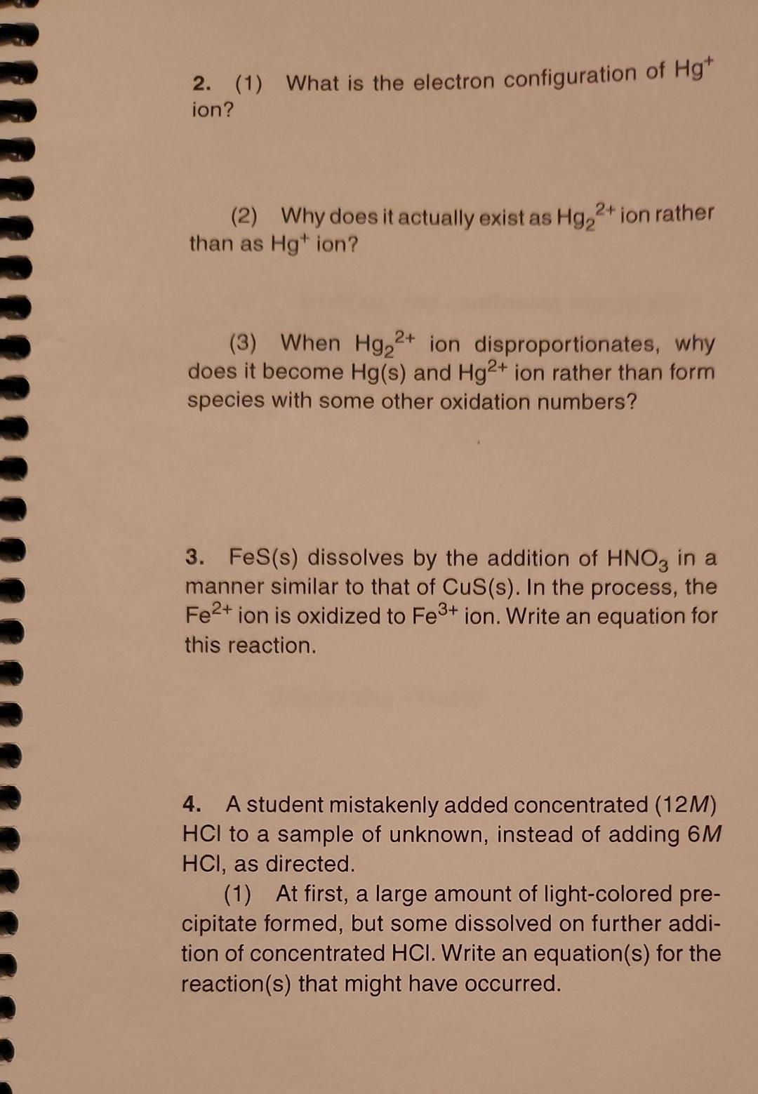 Solved 2. (1) What is the electron configuration of Hg+ ion? | Chegg.com