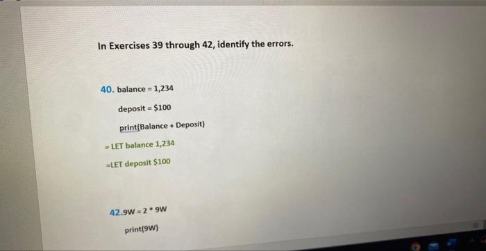 Solved In Exercises 39 through 42, identify the errors. 40. | Chegg.com
