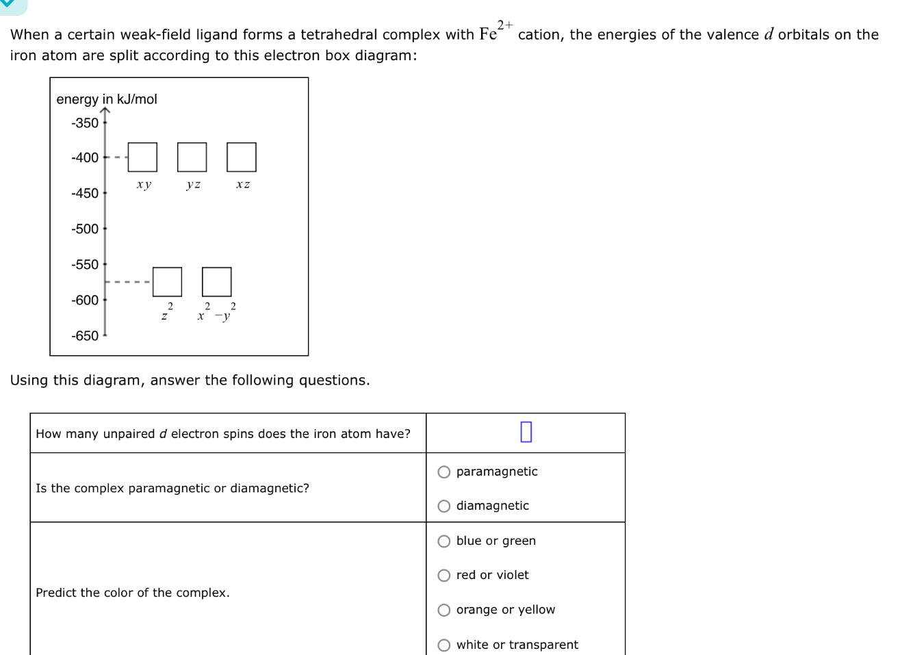 When a certain weak-field ligand forms a tetrahedral | Chegg.com