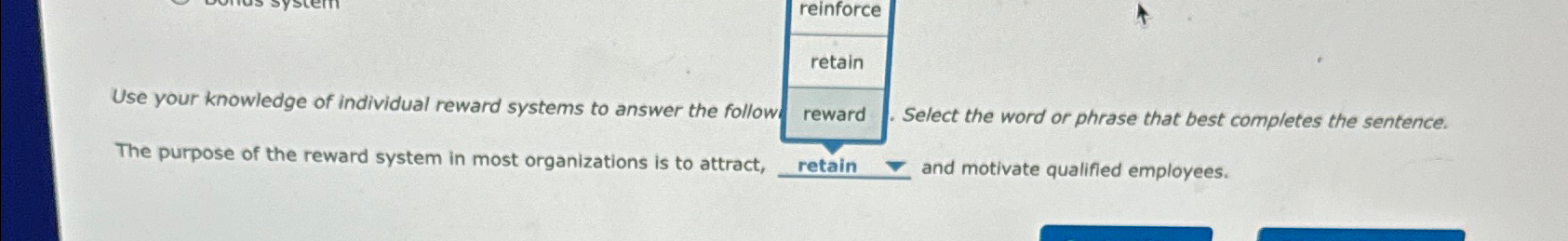 Solved Use your knowledge of individual reward systems to | Chegg.com
