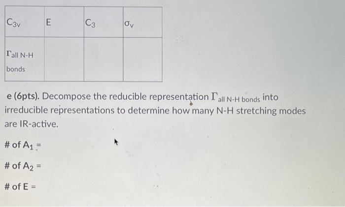 Solved E 6pts Decompose The Reducible Representation Γall