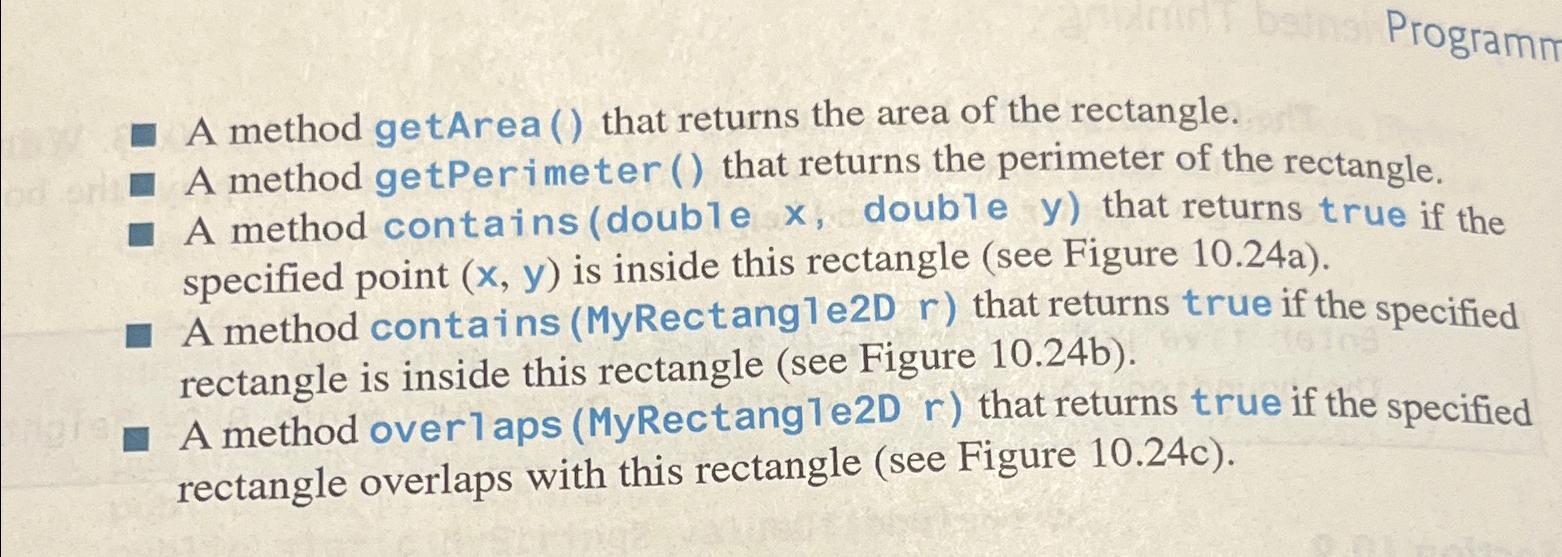 Solved (Geometry: the MyRectang1 ﻿e2D class) ﻿Define the | Chegg.com