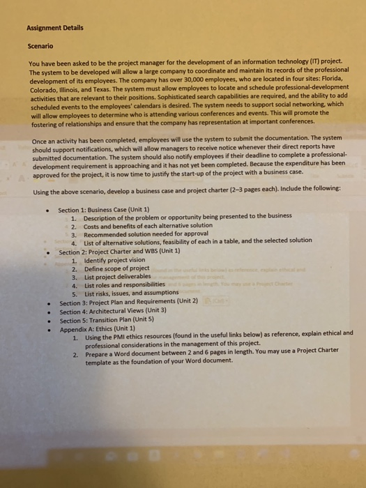 Solved Assignment Details Scenario You have been asked to be | Chegg.com