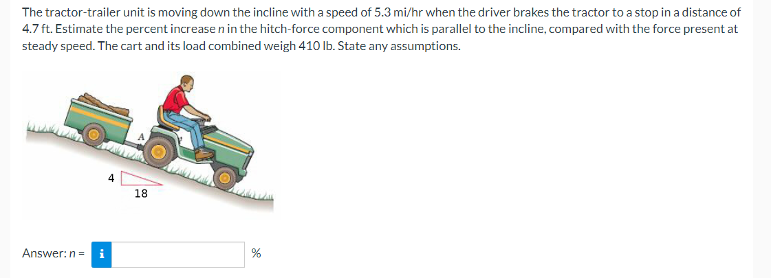 Solved The tractor-trailer unit is moving down the incline | Chegg.com