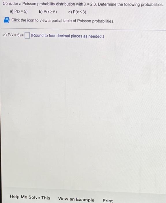 Solved Consider a Poisson probability distribution with a = | Chegg.com