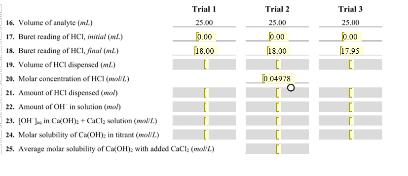 Solved \begin{tabular}{|c|c|c|c|} \hline 16. Volume of | Chegg.com